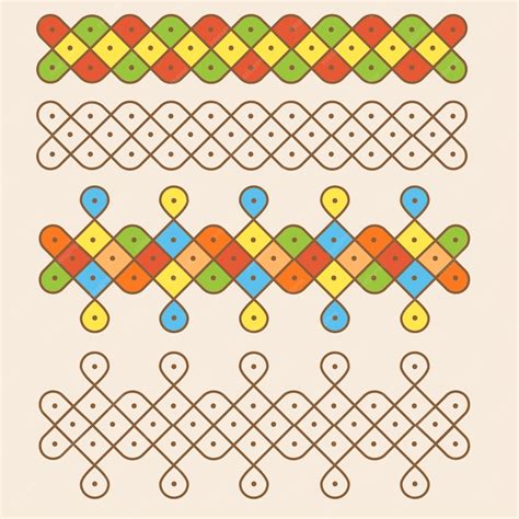 Premium Vector South Indian Tamil Kolam Design Pattern