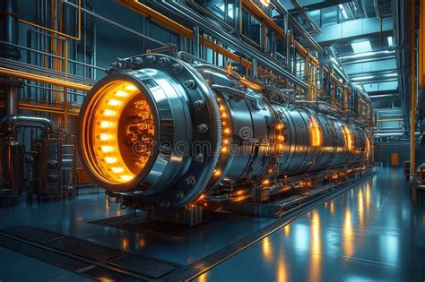 Heating System Gas Turbine Heating Unit 3d Plan Products For Energy Stock Illustration