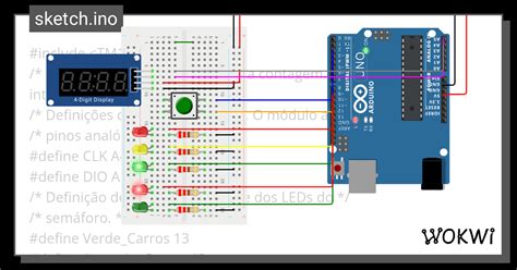Semaforo Completo Com Display Wokwi Esp32 Stm32 Arduino Simulator