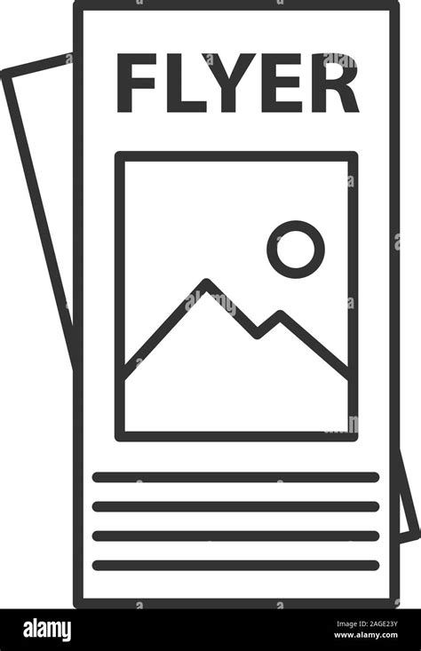 Flyer Mockup Linear Icon Thin Line Illustration Leaflet Template Contour Symbol Vector