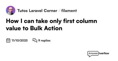 How I Can Take Only First Column Value To Bulk Action Tutos Laravel