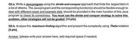 Solved Q2a Write A Java Program Using The