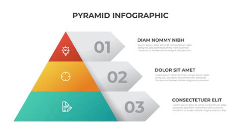 Pyramid Infographic Template With List And Icons Layout Vector For Presentation Report