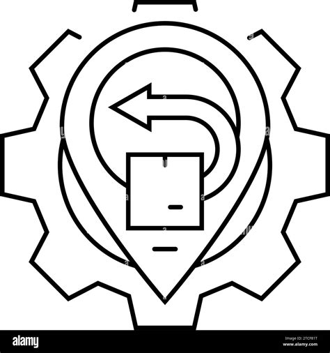 Return Logistics Logistic Manager Line Icon Vector Illustration Stock