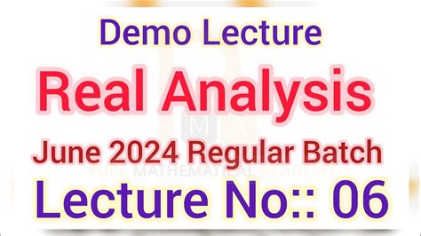 Real Analysis Lecture 06 Demo Video Regular Batch Csir Net June