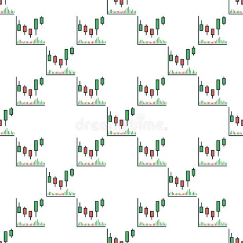 Candlestick Vector Technical Analysis Colored Seamless Pattern Stock Illustration Illustration