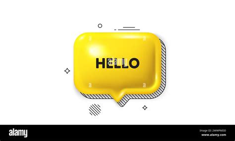 Hello welcome tag. Hi invitation offer. 3d speech bubble icon. Vector Stock Vector Image & Art ...