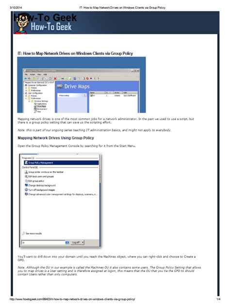 It How To Map Network Drives On Windows Clients Via Group Policy Pdf Group Policy Business