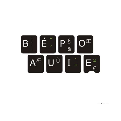 Autocollants Partie Centrale Du Clavier BÉpo Intégral Beaujoie
