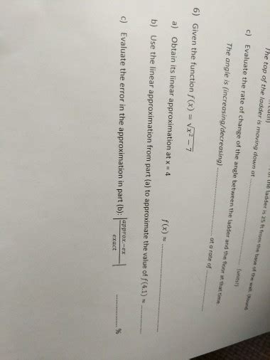 solved given the function f x squareroot x 2 7 a