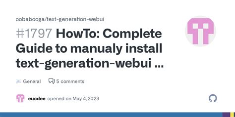 Howto Complete Guide To Manualy Install Text Generation Webui Vicuna 11 4bit 13b 128g Or