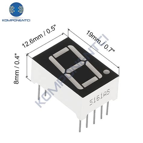 14 mm 7 segment display ortak katod 1 digit komponentci