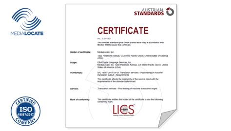 Medialocate Received The Iso 185872017 Certification For Mt Post Editing Medialocate