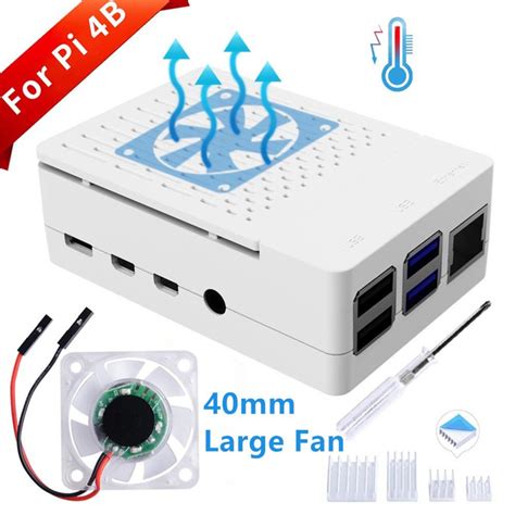 Dvozvo Чехол для Raspberry Pi 4 корпус из АБС пластика с охлаждающим вентилятором Pwm 40x40x10