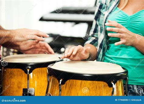 Playing Congas Close Up Stock Image Image Of Women 77968083