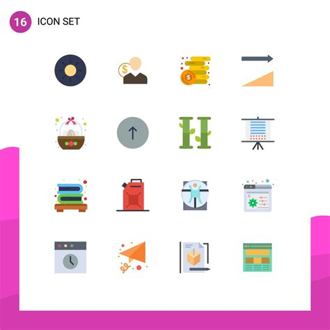User Interface Pack Of 16 Basic Flat Colors Of Bowl Sorting Person Sort