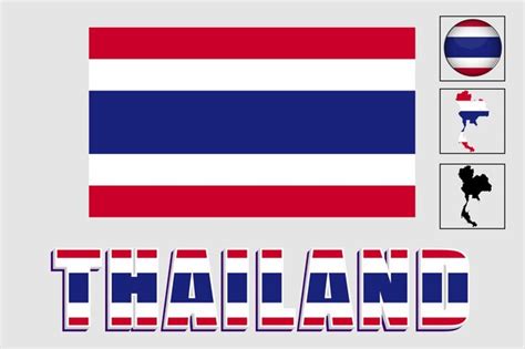 Premium Vector Thailand Flag And Map In A Vector Graphic