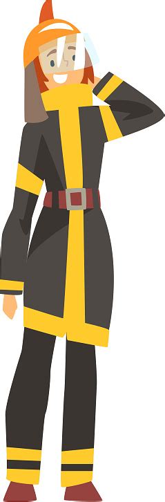 제복과 보호 헬멧 여성 소방 관 문자 벡터 일러스트 레이 션에서 여자 소방 관 구조에 대한 스톡 벡터 아트 및 기타 이미지 구조 모자 모자류 물 Istock