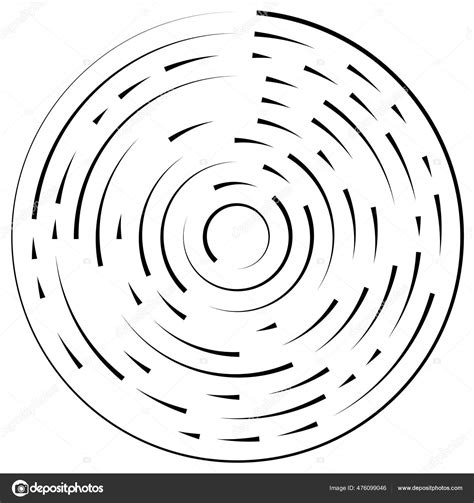 gyrate rotating segmented lines circular element stock vector by