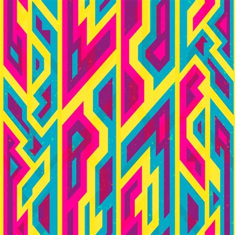 Premium Vector Futuristic Geometric Seamless Pattern