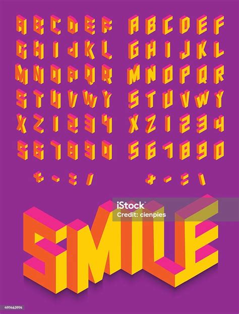 Isometric 3d Font Colorful Isolated Background Stock Illustration - Download Image Now ...