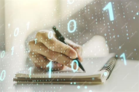 Premium Photo Creative Abstract Binary Code Sketch And Man Hand Premium Photo Creative Abstract Binary Code Sketch And Man Hand