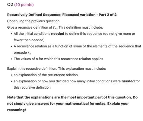 Solved Recursively Defined Sequence Fibonacci Variation
