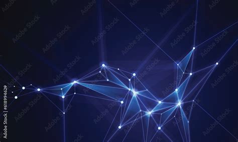 Connected Polygons Plexus Vector Background Digital Data Visualization