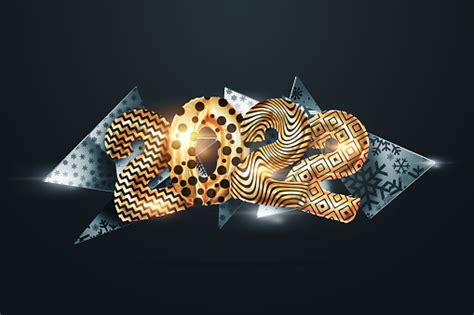 골드 호일 풍선에서 금 번호 2022 새해 복 많이 받으세요 어두운 배경에 현대적인 디자인 디자인 템플릿 사이트에 대한 헤더 포스터 새해 카드 3d 일러스트레이션 3d