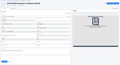 Receipt Function Not Available Sap Concur Community