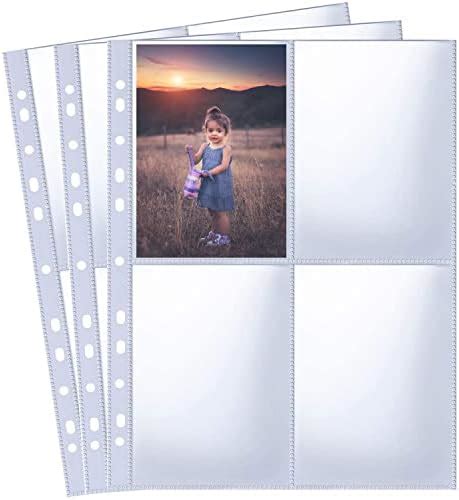 30 Pack 240 Pockets A6 Photo Sleeves For A4 2 3 4 Ring Binder Ultra