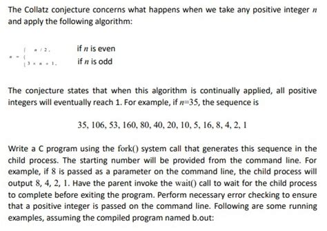 Solved The Collatz Conjecture Concerns What Happens When We