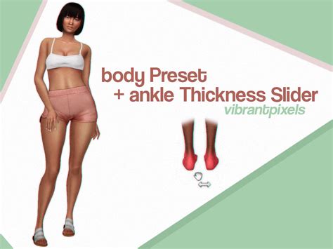 Body Preset Ankle Thickness Slider Vibrantpixels On Patreon Sims