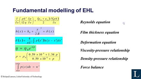 Elastohydrodynamic Lubrication Part 2 Youtube