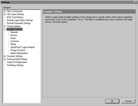 Compiler Settings Page Settings Dialog Box