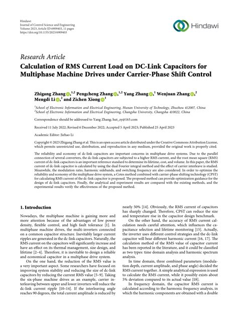 Pdf Calculation Of Rms Current Load On Dc Link Capacitors For