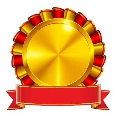 Red And Yellow Gold Ribbon Head For Character Awards Golden Ribbon