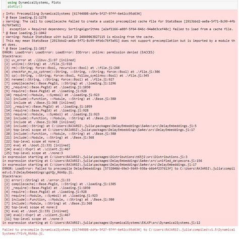 Error In Pre Compiling Performance Julia Programming Language