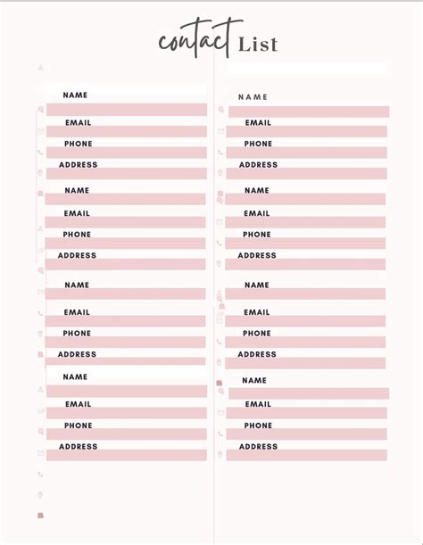 Simple Event Planner Template Etsy