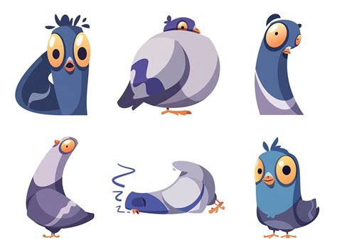 Stickers for Telegram Pigeons part 3 Эскизы животных Милые рисунки
