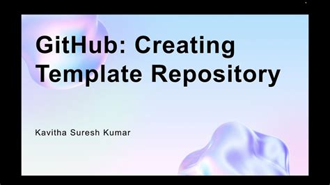 Github Creating Template Repository Youtube