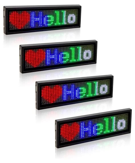 Pack Programmable Bluetooth Led Name Rechargeable LED Name Badge Scrolling Message Display
