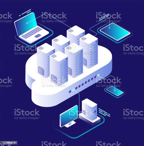 클라우드 컴퓨팅 개념 컴퓨팅 네트워크 클라우드 스마트폰 앱 데이터 저장 기술 3d 아이소메트릭 벡터 인포그래픽 3차원 형태에 대한 스톡 벡터 아트 및 기타 이미지 Istock
