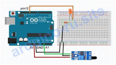 Arduino оптический датчик препятствия Ky 032 скетч схема