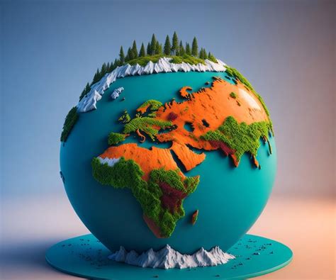 Premium Ai Image 3d Model Earth Globe