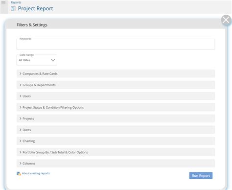 Project Reports Project Insight Help Center