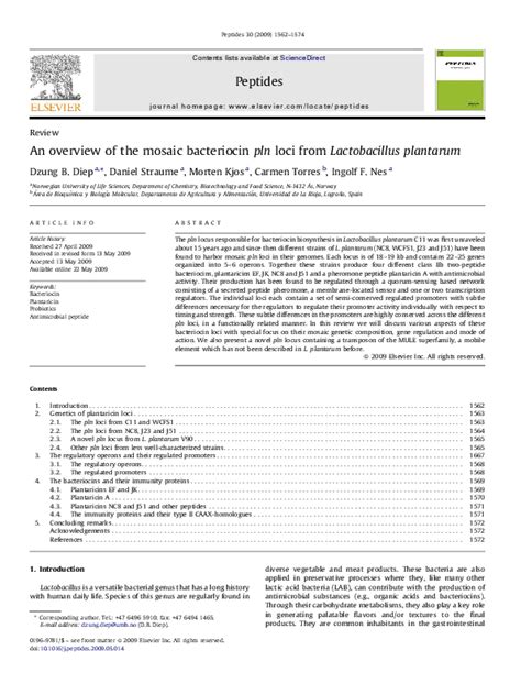 Pdf An Overview Of The Mosaic Bacteriocin Pln Loci From Lactobacillus