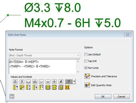 Custom Threaded Hole Note Autodesk Community
