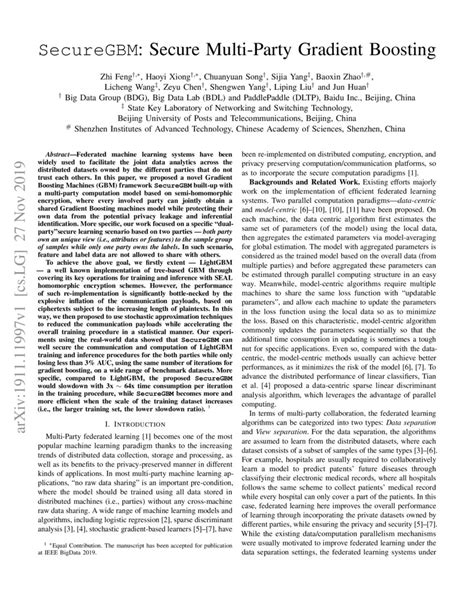 Securegbm Secure Multi Party Gradient Boosting Deepai