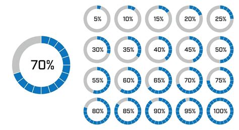 Segmented Circular Progress Chart Set With Percentage 56491172 Vector
